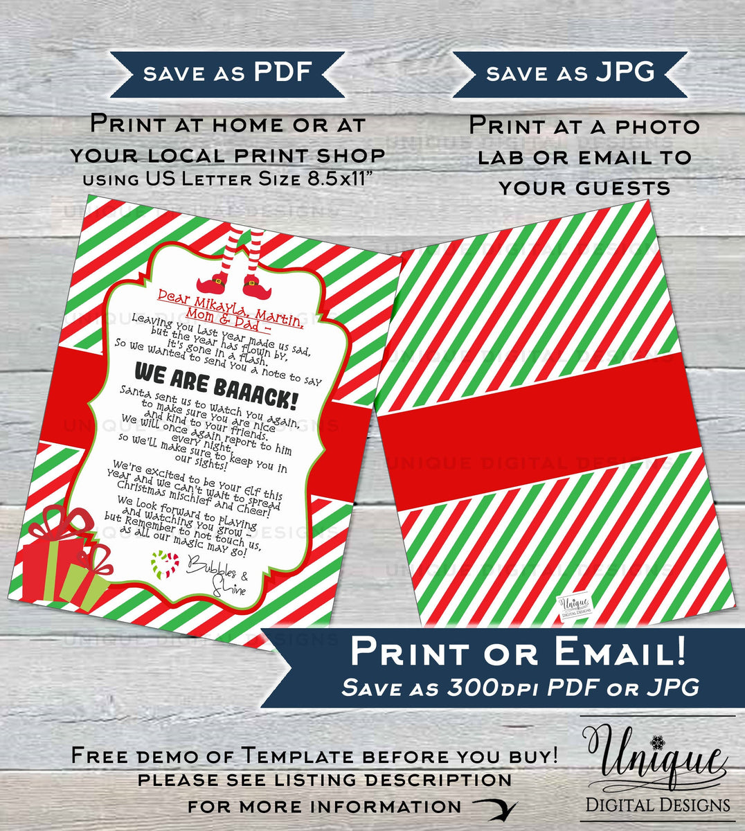 Editable Elf Arrival Letter, Elf Welcome Letter, Custom Santa Letter,