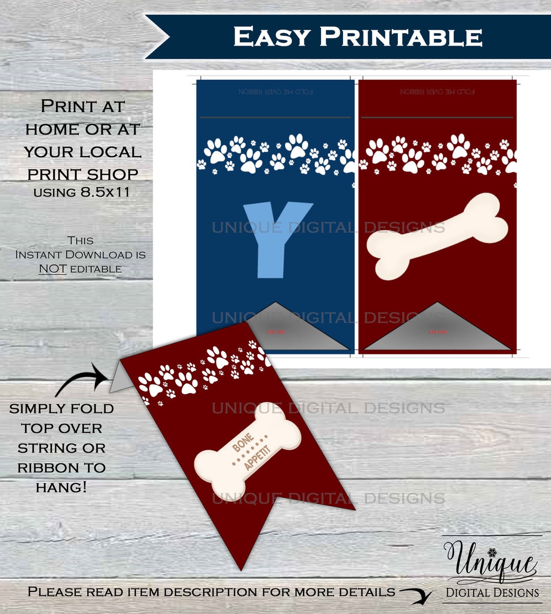 Puppy Dog Pawty decoration Dog Birthday Pennant Flags Welcome to the P