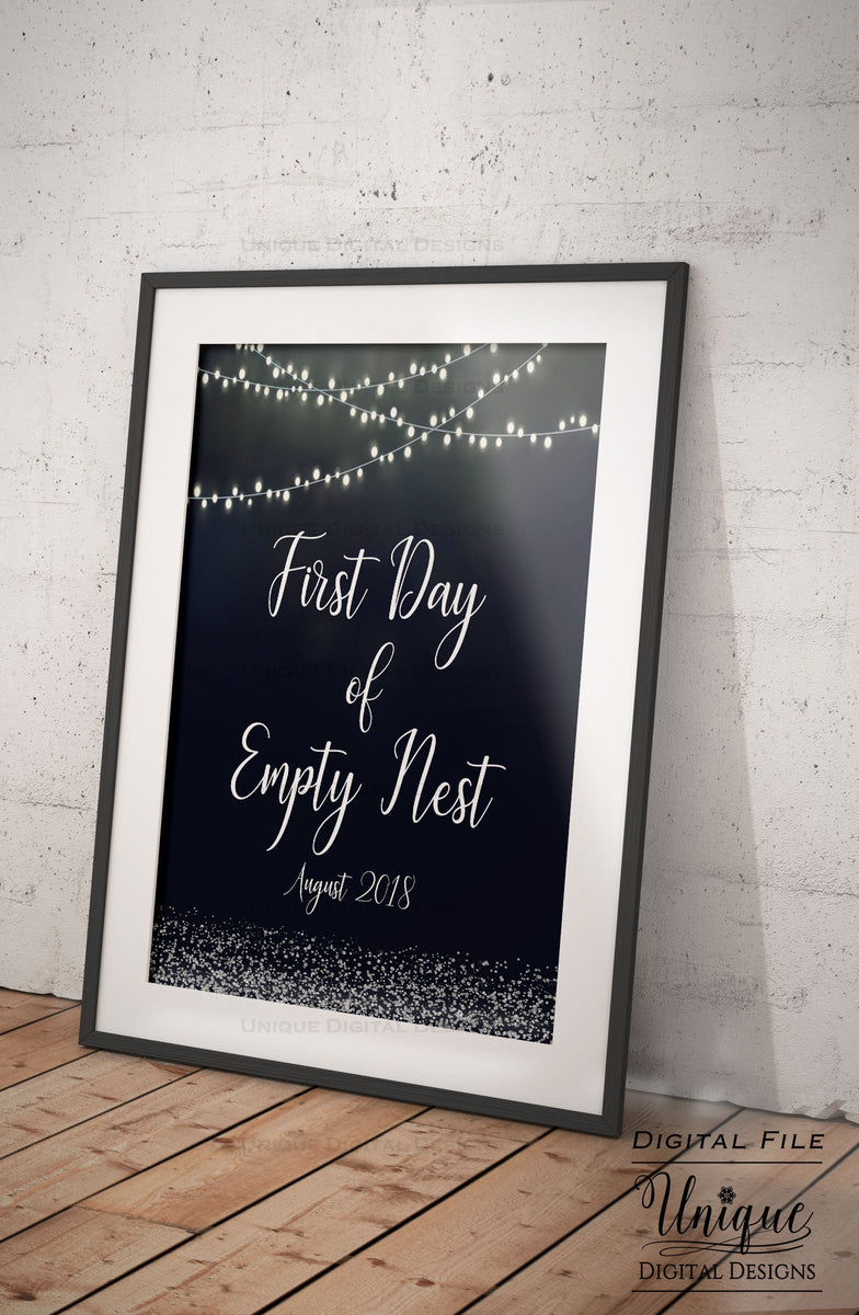 Empty Nest Sign, Editable First Day of School Poster College Parents f