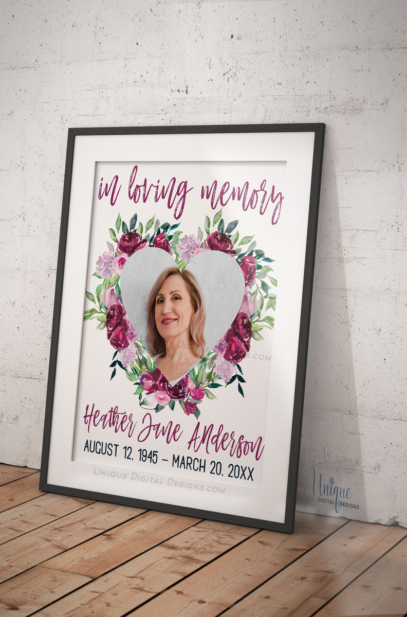 Celebration of Life Poster, Editable Funeral Memory Board Personalize