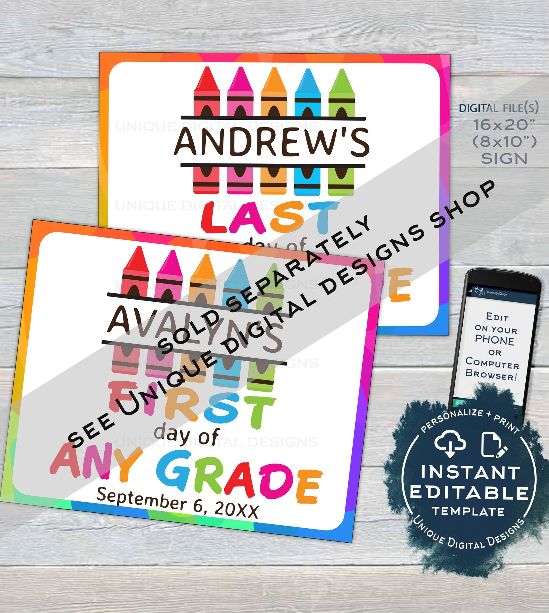 Editable First Day of School Sign, Firetruck Back to School Photo Prop