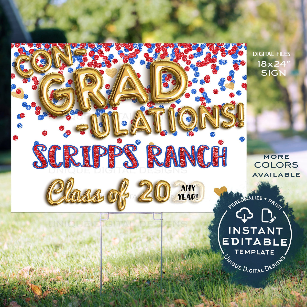 Graduation Yard Sign, Editable Congradulations Drive by Poster