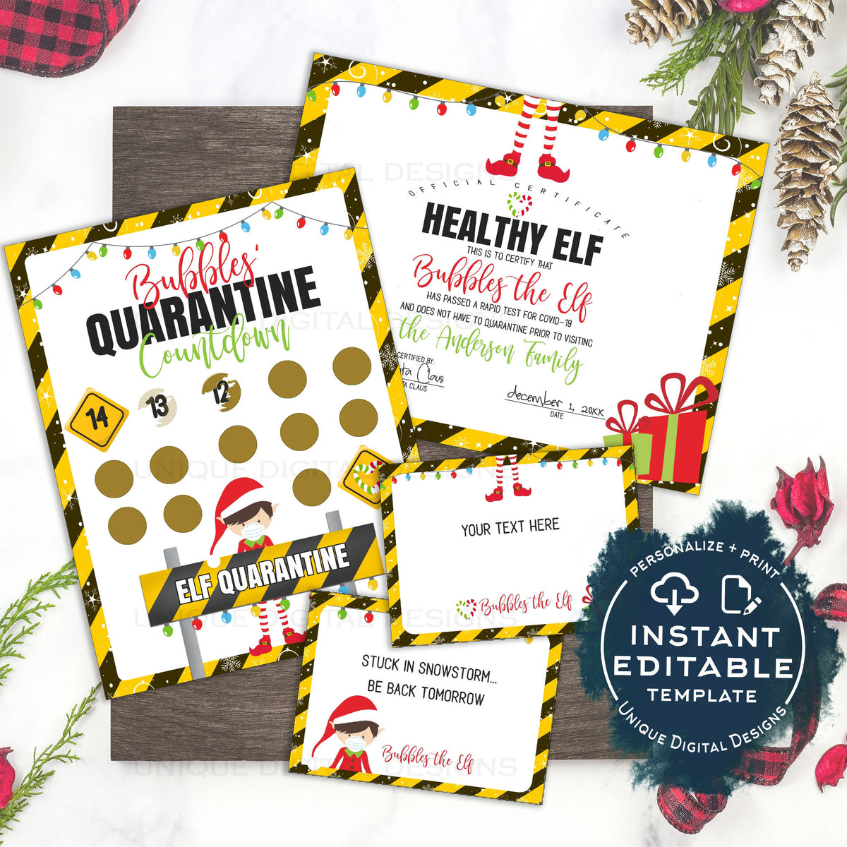 Editable Elf Quarantine Arrival KIT 2020, Elf Welcome Letter Christmas