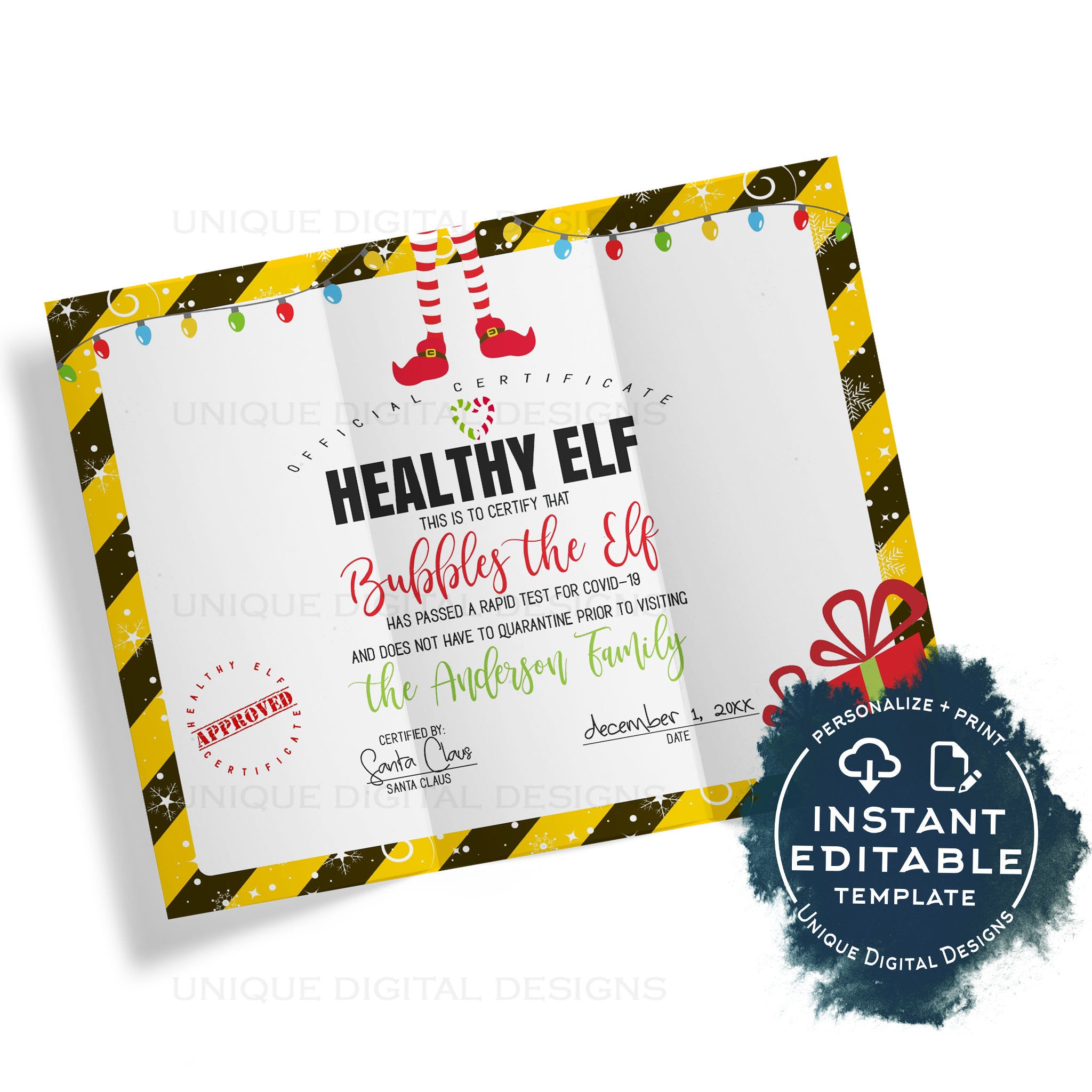 Editable Elf Quarantine Arrival KIT 2020, Elf Welcome Letter Christmas